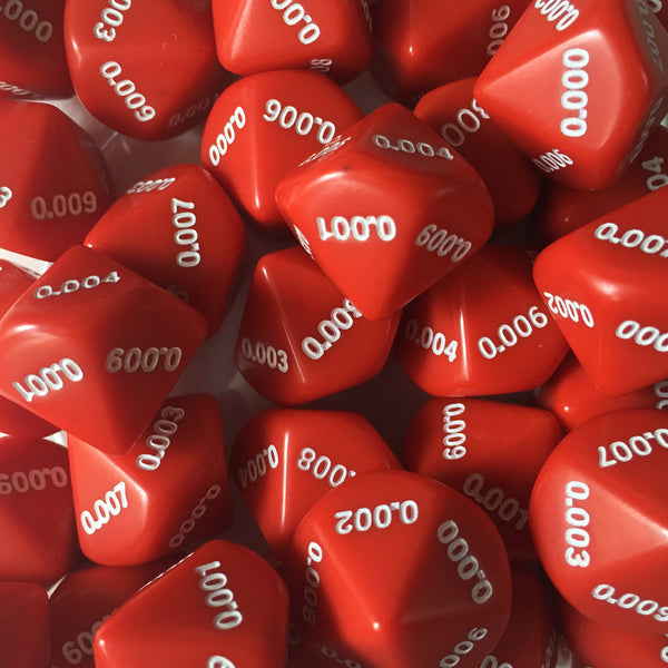 Decahedral thousandths dice (0.000-0.009) – Zoid and Company